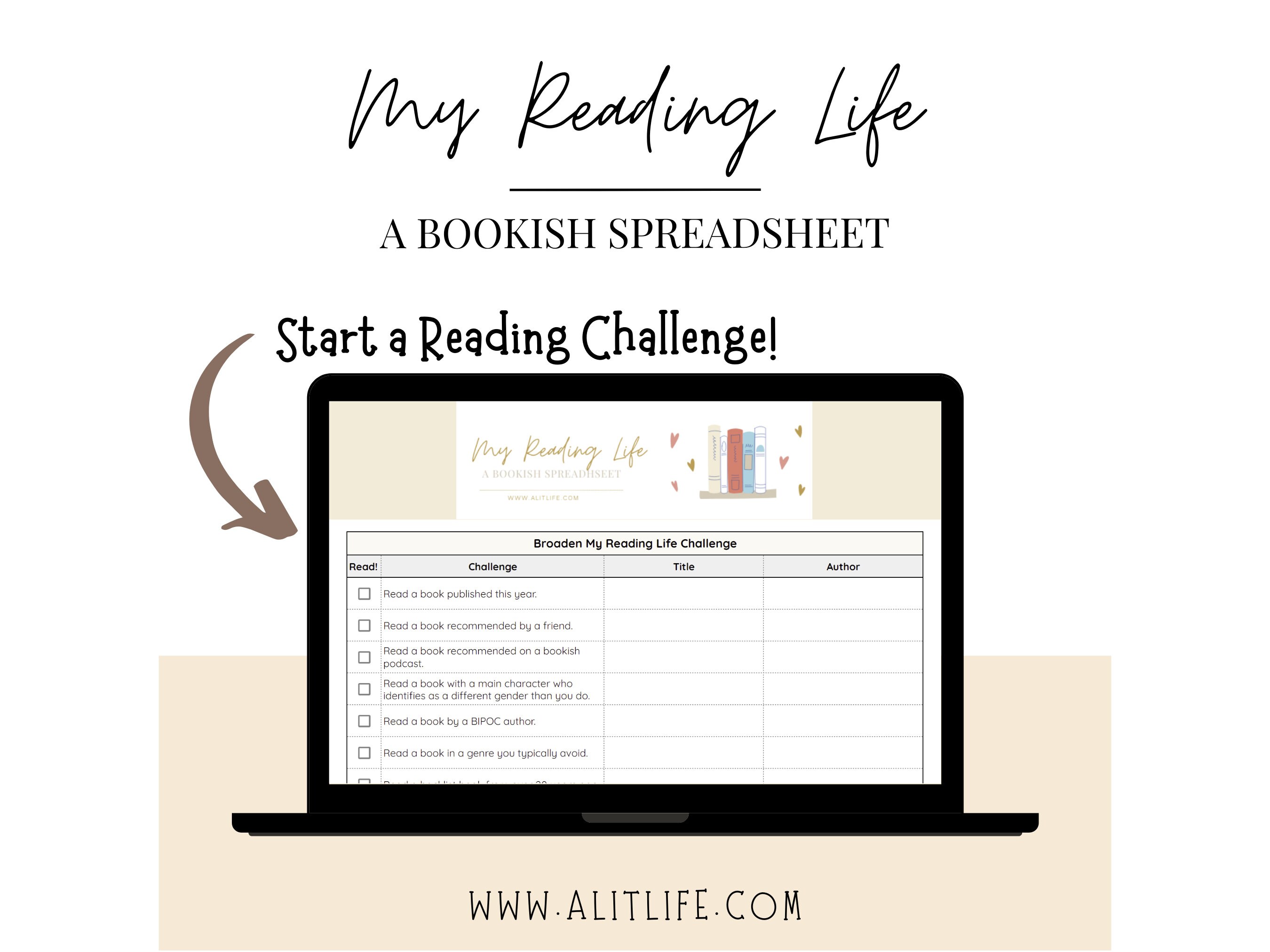 My Reading Life: A Bookish Spreadsheet TAN Google Sheets Digital ...