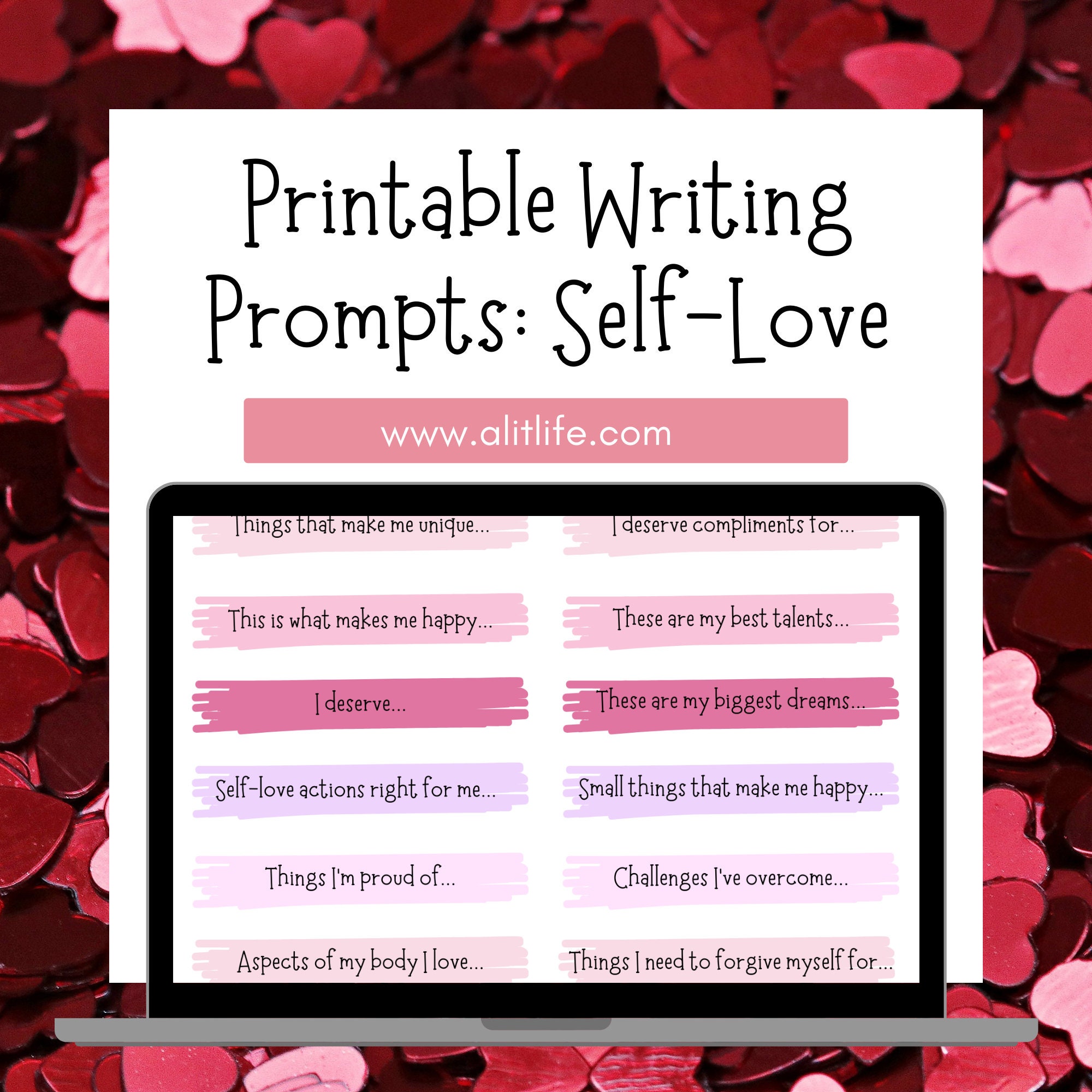 Self-love Printable Sticker Notebook Prompts - Self-love Printable ...