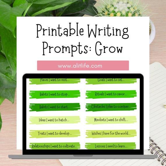 Printable Sticker Notebook Prompts to Help You Grow | Etsy