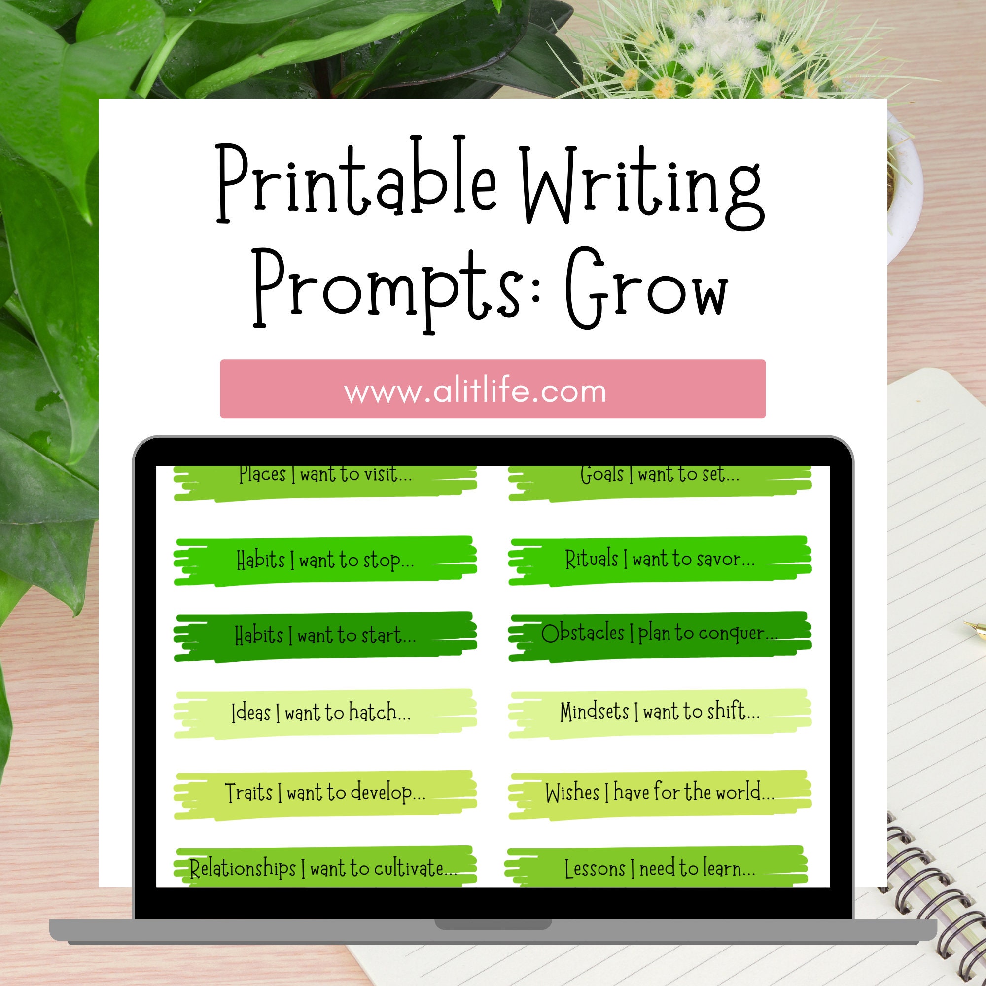 Printable Sticker Notebook Prompts to Help You Grow - Printable Sticker ...