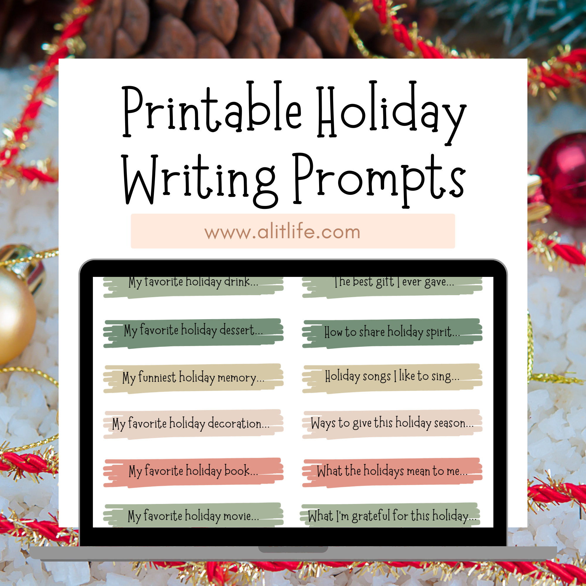 Holiday Printable Sticker Notebook Prompts - Holiday Printable Sticker ...