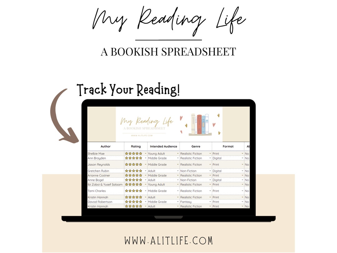 My Reading Life: A Bookish Spreadsheet TAN Google Sheets Digital ...