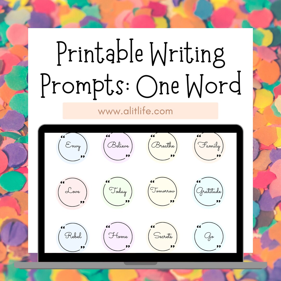 One Word Printable Sticker Notebook Prompts - Printable Sticker Journal ...