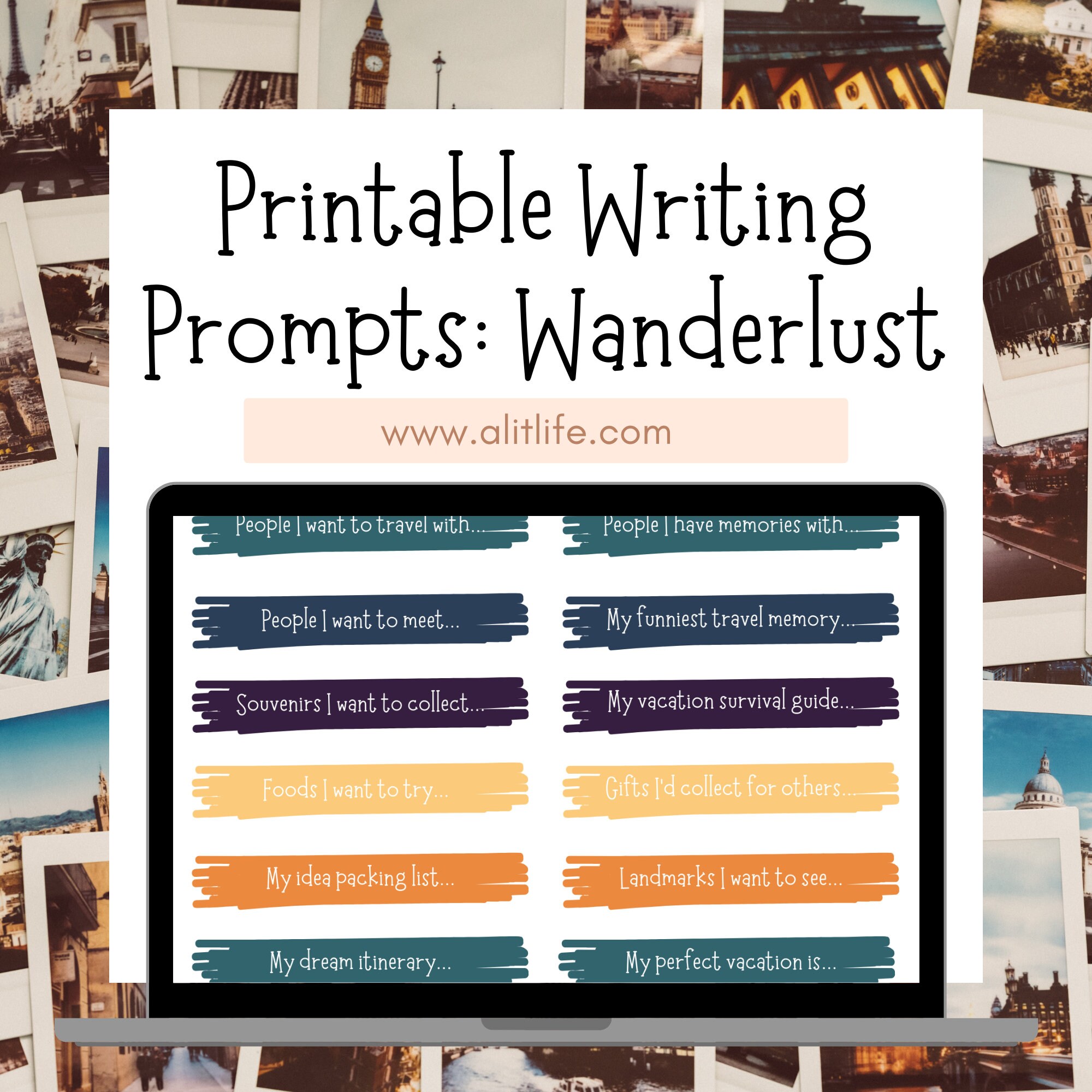 Wanderlust Printable Sticker Notebook Prompts Wanderlust Printable ...