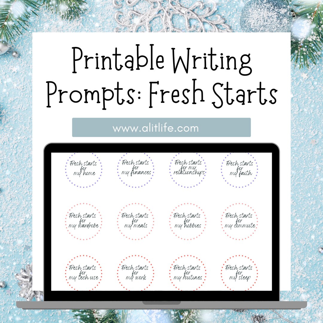 Fresh Starts Printable Sticker Notebook Prompts - Printable Sticker ...