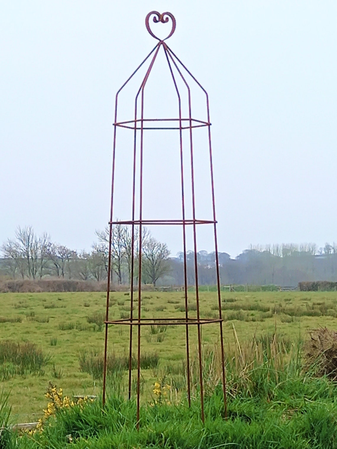 Obelisks Large Metal Garden Obelisk With Heart Top Rustic | Etsy