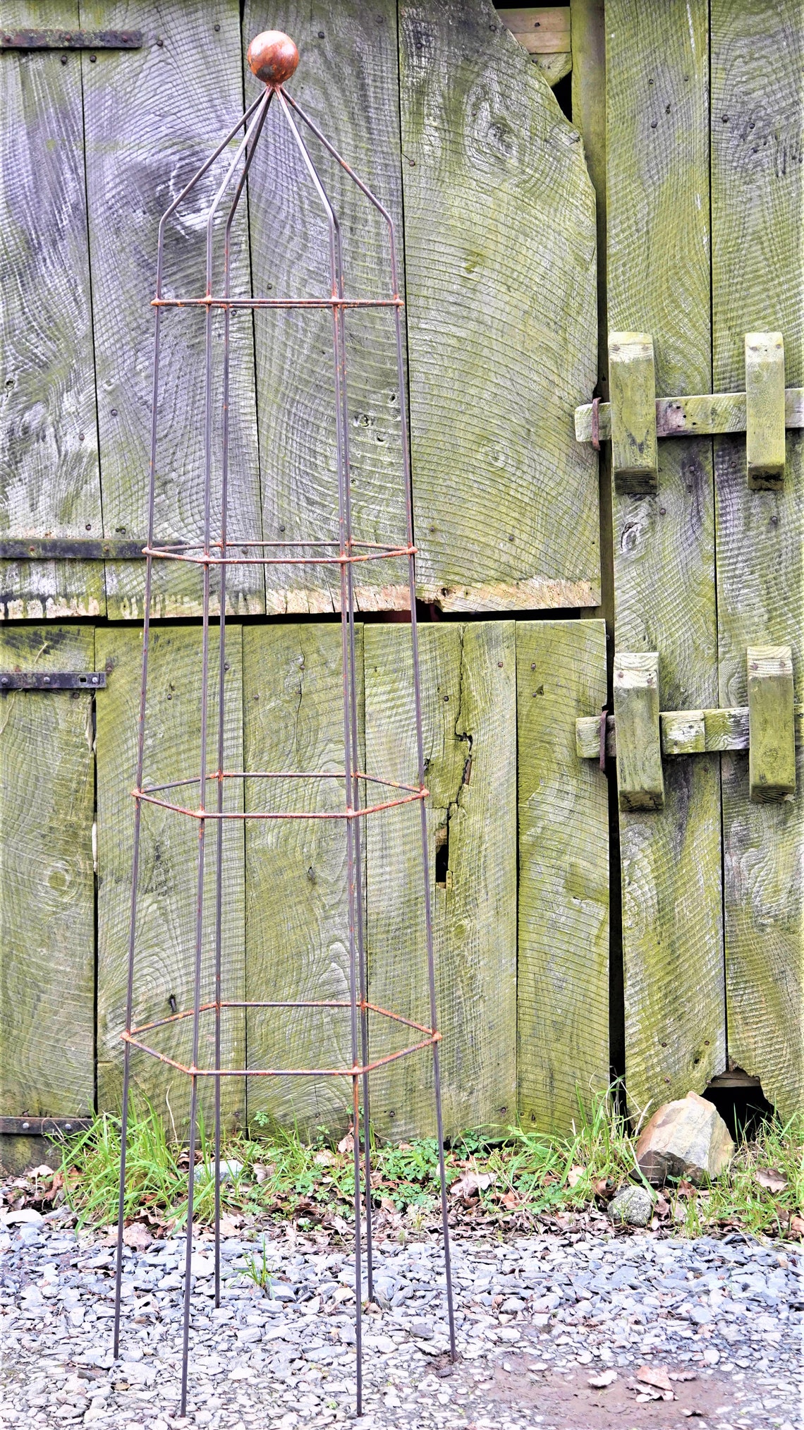 Obelisks Large Metal Garden Obelisk With Ball Top Rustic - Etsy