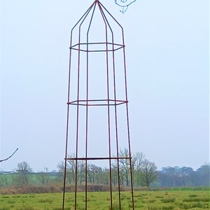 Obelisks, Large Metal Garden Obelisk With Twist Top, Rustic Plant ...