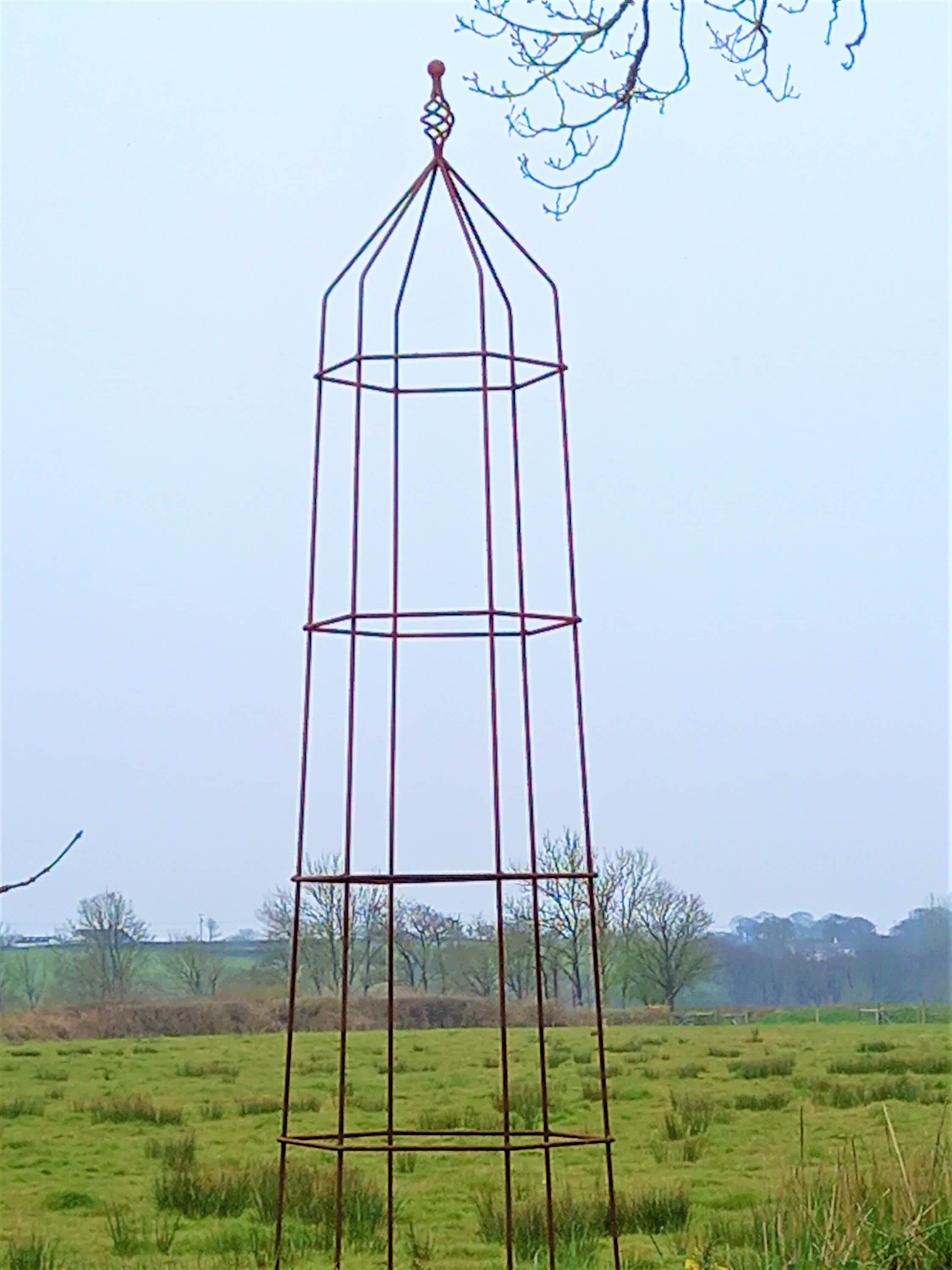 Obelisks Large Metal Garden Obelisk With Twist Top Rustic | Etsy UK