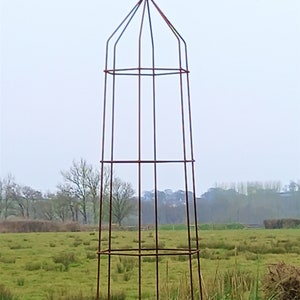 Obelisks, Large Metal Garden Obelisk With Twist Top, Rustic Plant ...