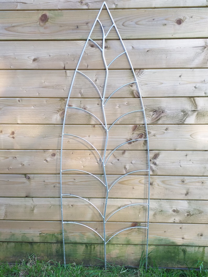 Galvanised Metal Leaf Trellis: Garden Plant Support (180cm) - Etsy UK