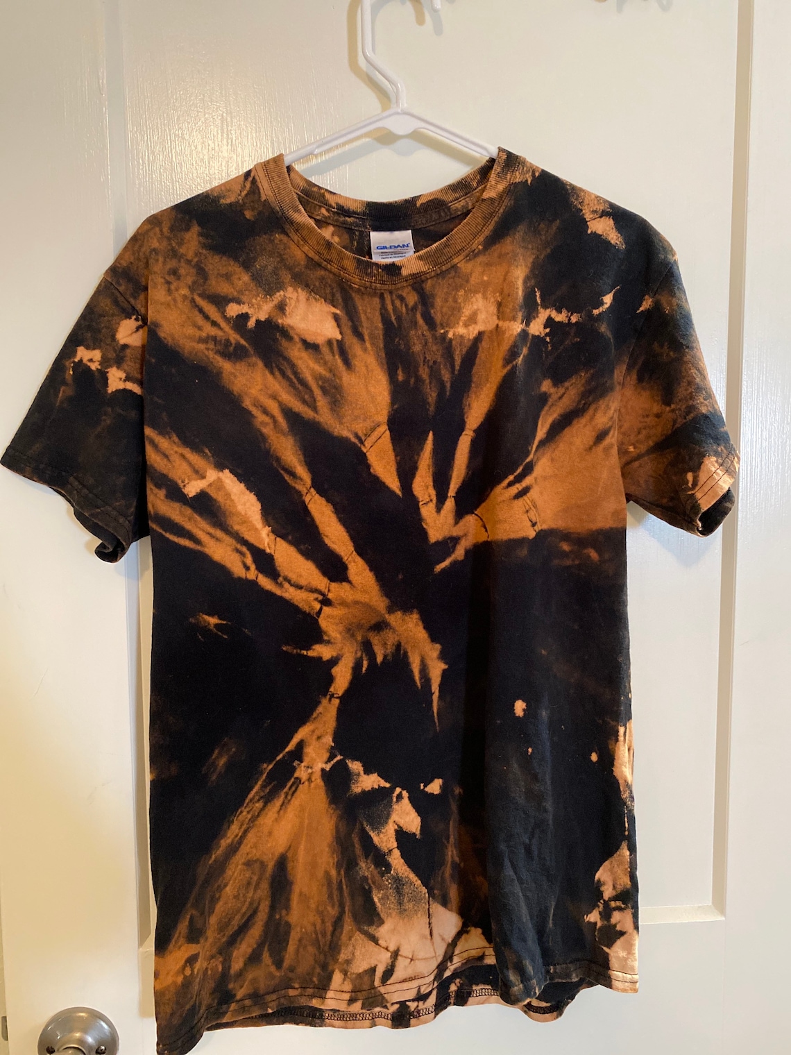 Bleach Dyed T Shirt Black Etsy