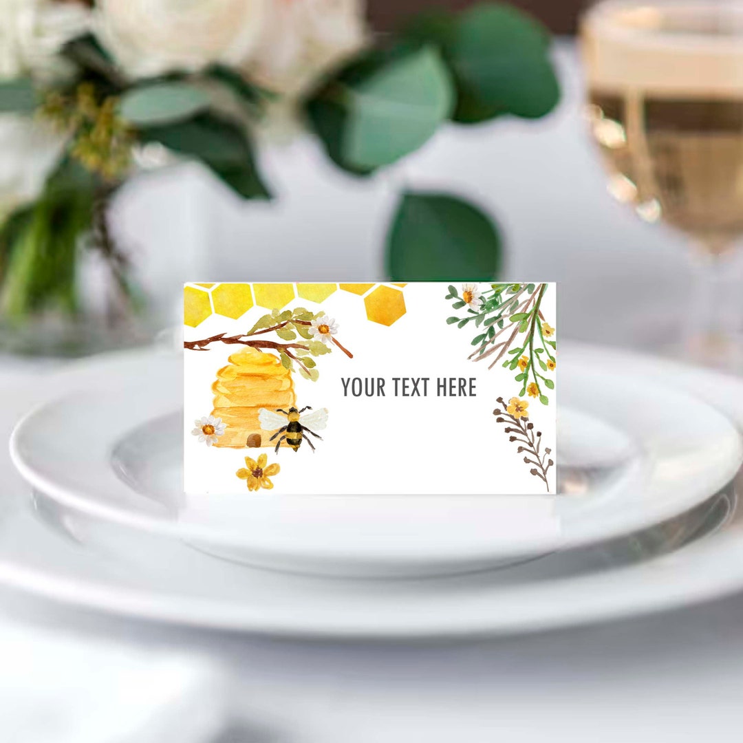 EDITABLE Bee Food Tags Honey Bee Party Buffet Label Sweet to Bee One ...