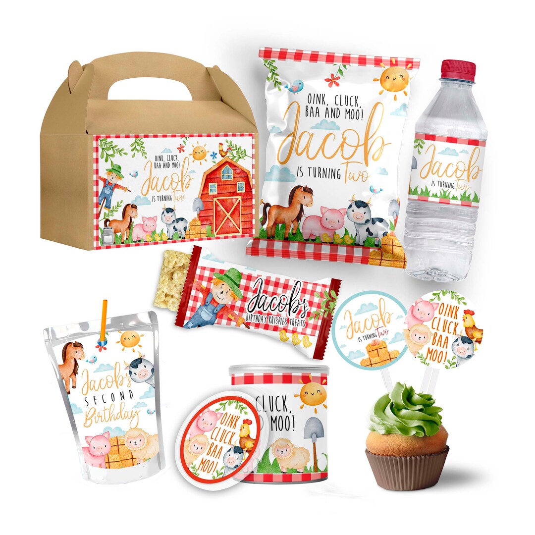 Editable Farm Birthday Boy, Farm Party Bundle, Barnyard Birthday, Farm ...