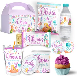 Editable Mermaid Party Bundle, Mermaid Birthday Party Pack, Chips Bags ...