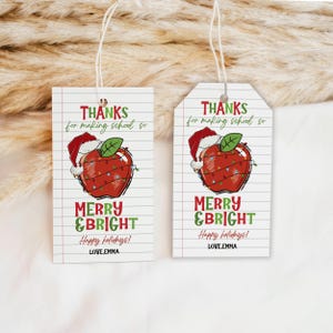 Thanks for Making School Merry and Bright Tag Christmas Gift Tag ...