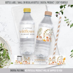 Wildflower Water Bottle Label Template, Flower Water Label Printable ...