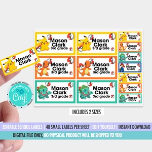 Editable Kids School Labels Custom Label Sticker Daycare - Etsy