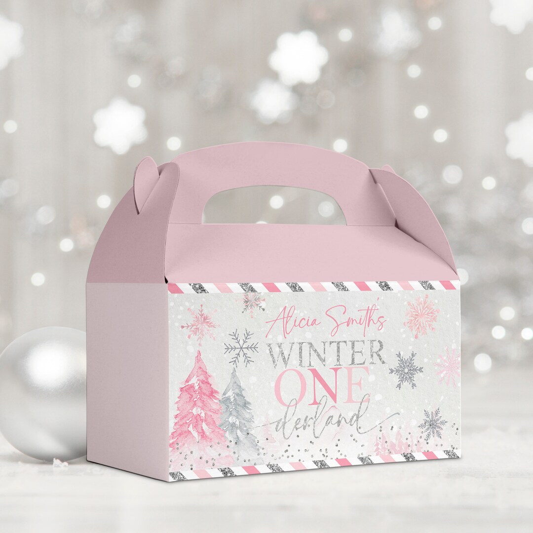 Editable Winter Onederland Box Label Printables Snowflake Favors Gift ...