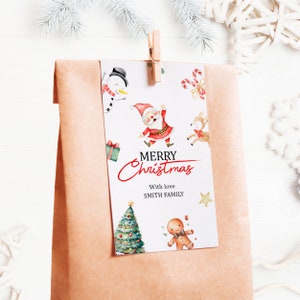 Merry Christmas Gift Tag Printable, Printable Christmas Gift Tag ...