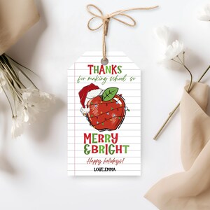 Thanks for Making School Merry and Bright Tag Christmas Gift Tag ...