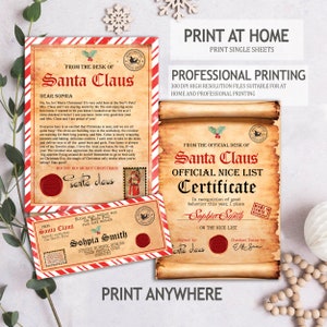 Editable Letter From Santa Claus Bundle Includes Nice List Certificate ...