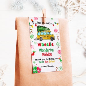 Editable School Bus Driver Gift Tag Printable Christmas - Etsy