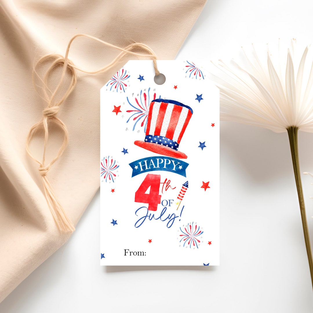 4th of July Gift Tags, Printable 4th of July Tag, 4th of July Gift Tag ...