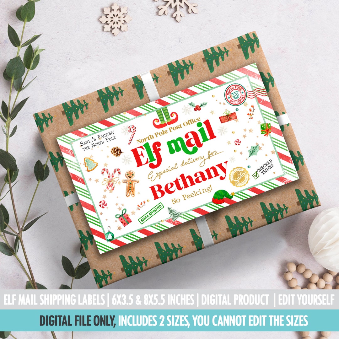 Elf Christmas Party Favor Gift Box, Santa Mail Sack From Elf, Christmas ...