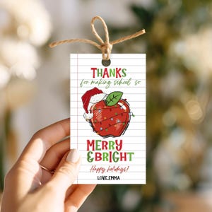 Thanks for Making School Merry and Bright Tag Christmas Gift Tag ...