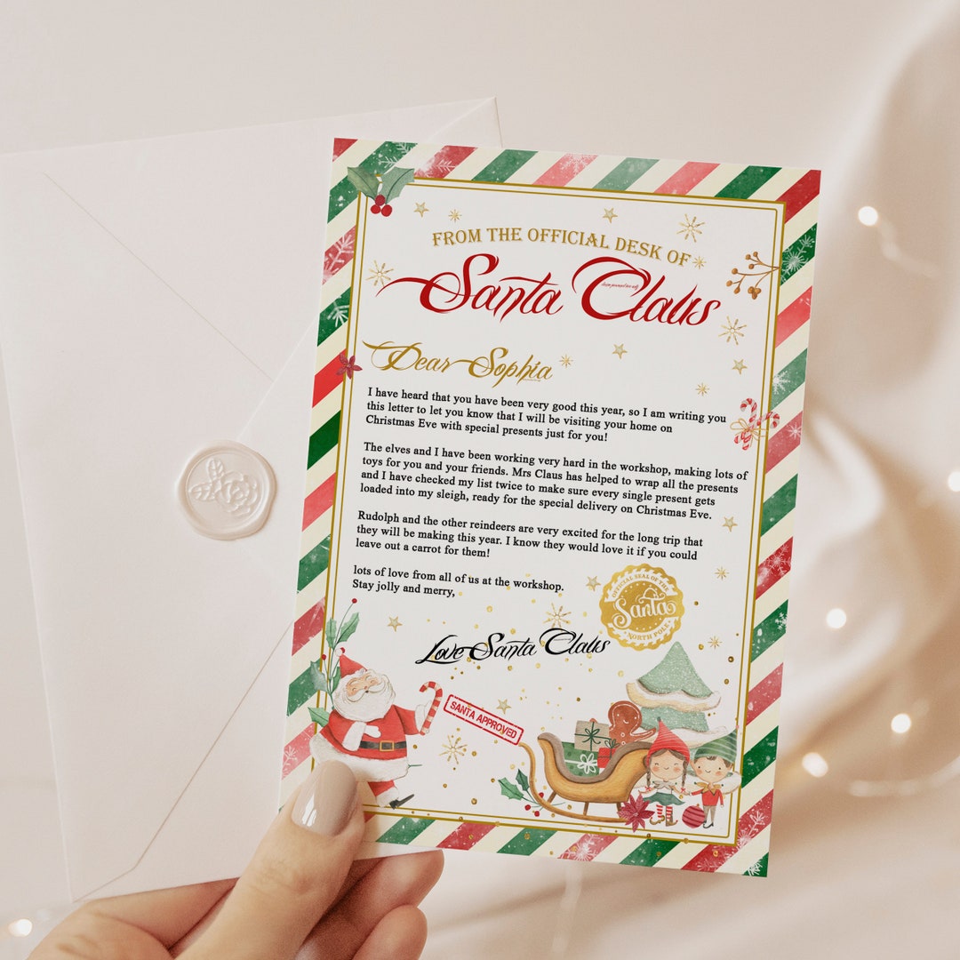 Letter From Santa Printable EDITABLE Personalized Father - Etsy