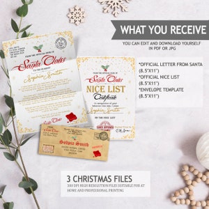 EDITABLE Official Letter From Santa Claus and Official Nice List ...