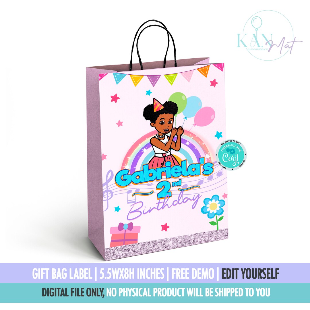 Kids Birthday Gift Bag Labels, Template Printable, Kids Birthday Party ...