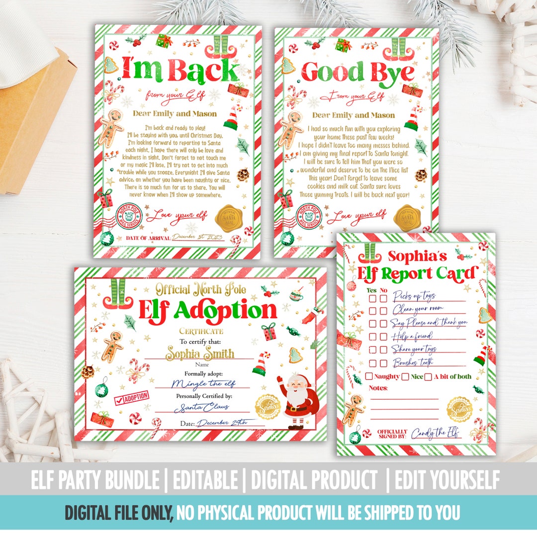 EDITABLE Elf Activity Bundle, Christmas Elf Template, Elf Letter, Elf ...