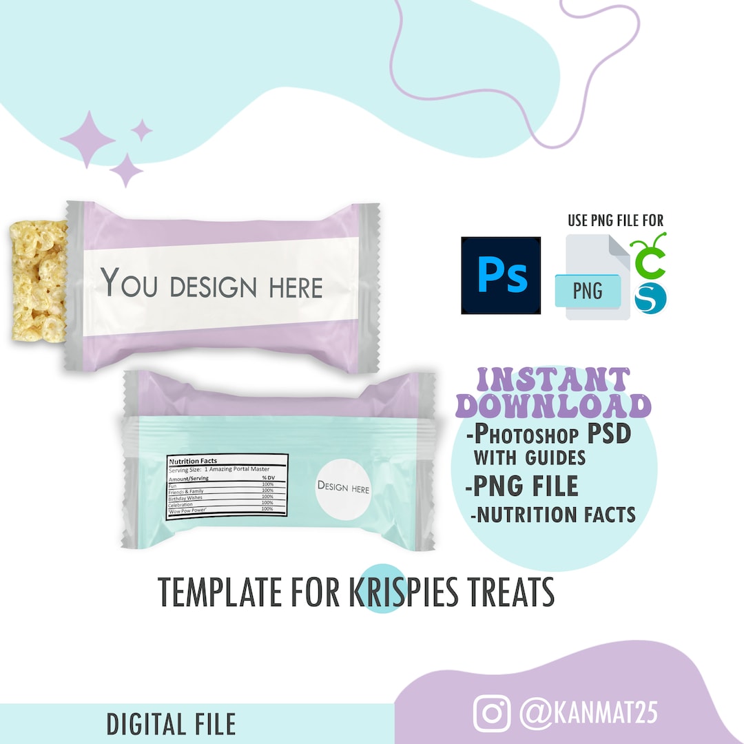 Rice Krispies Template,rice Krispy Treat Personalized Labe,rice ...