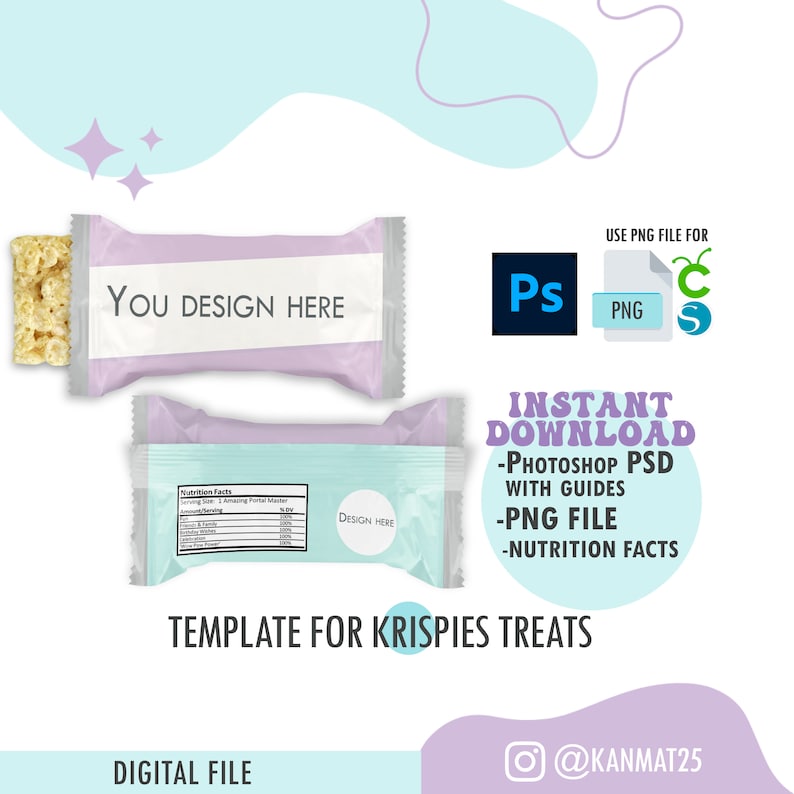 Rice Krispies Template,rice Krispy Treat Personalized Labe,rice ...