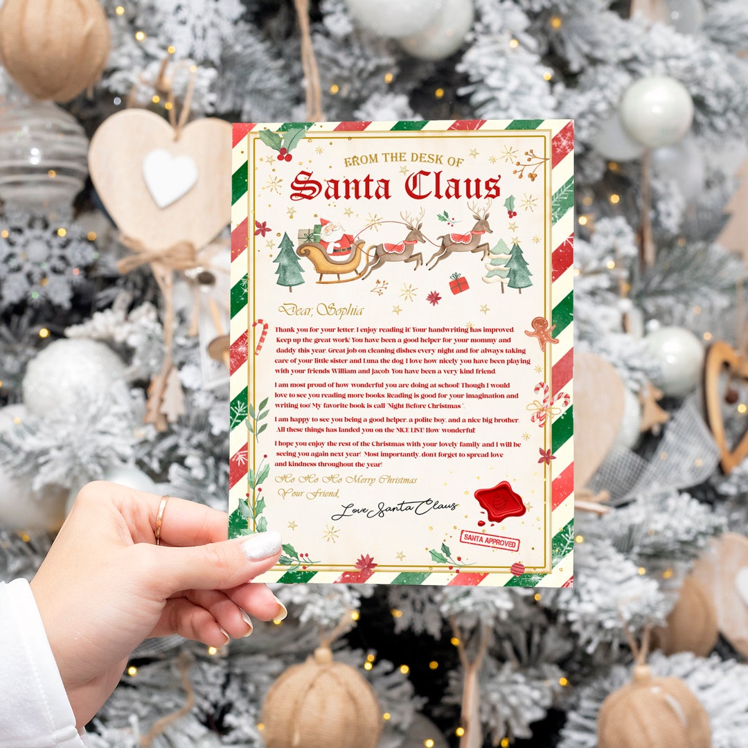 Letter From Santa Printable EDITABLE Personalized Father Christmas ...