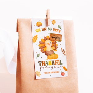 Editable Thanksgiving Gift Tag Thankful for You Pumpkin Gift - Etsy