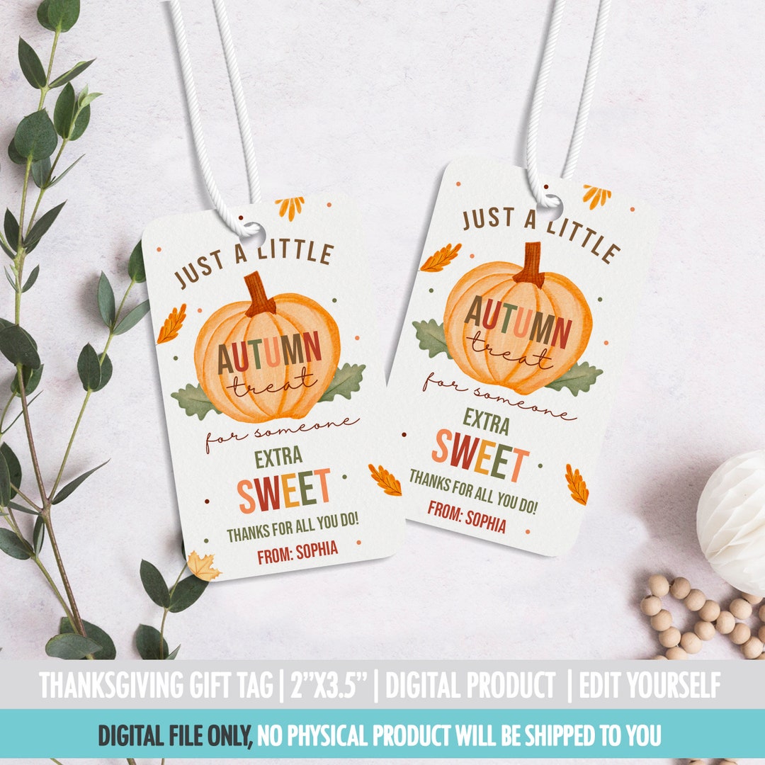 Autumn Treat for Someone Extra Sweet Gift Tag INSTANT DOWNLOAD Fall ...