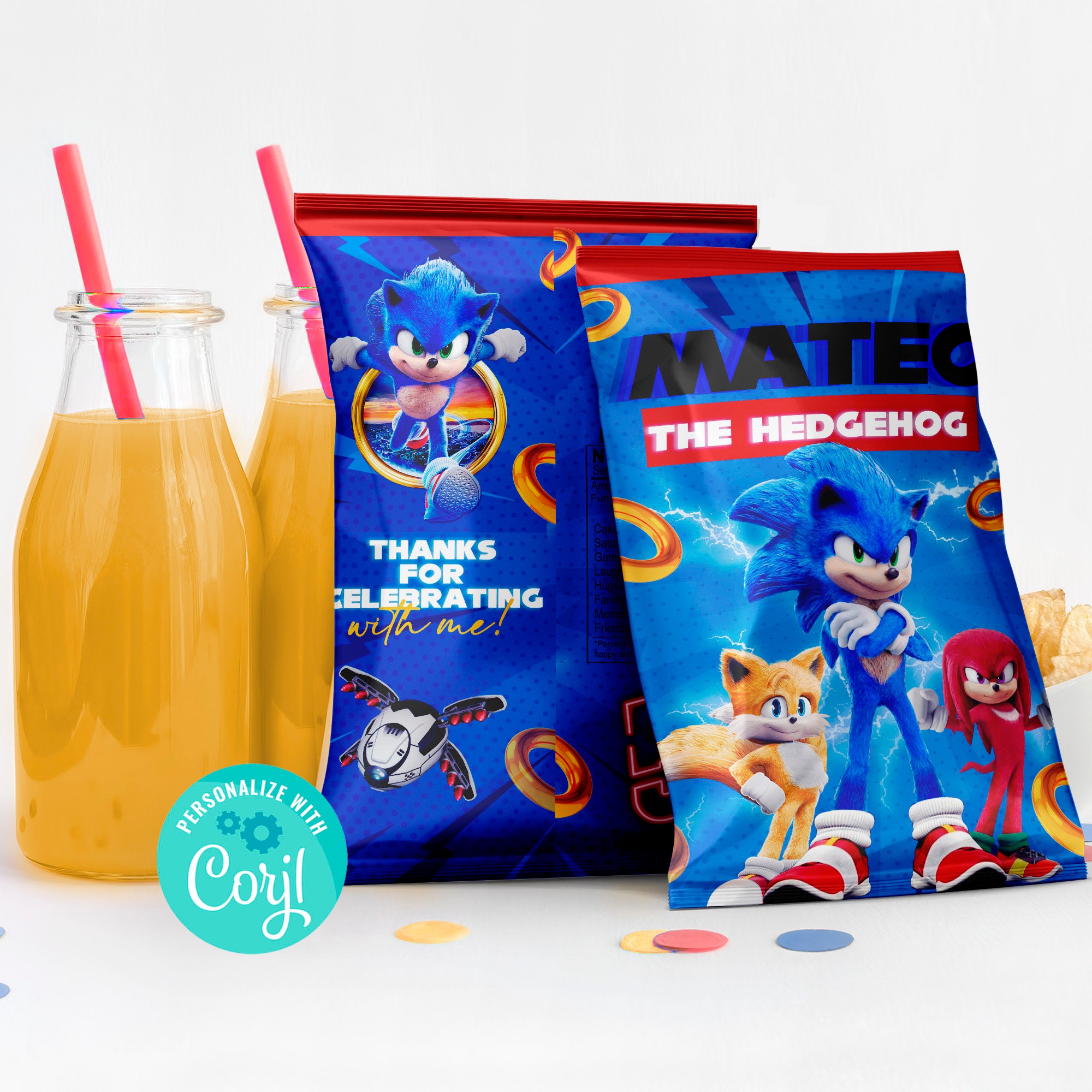 Editable Sonic the Hedgehog Chip Bag Sonic Movie Birthday - Etsy Australia
