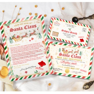 Letter From Santa, Nice List Certificate, Christmas Santa Letter ...