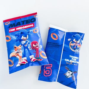 Editable Sonic the Hedgehog Chip Bag, Sonic Movie Birthday, Sonic Party ...