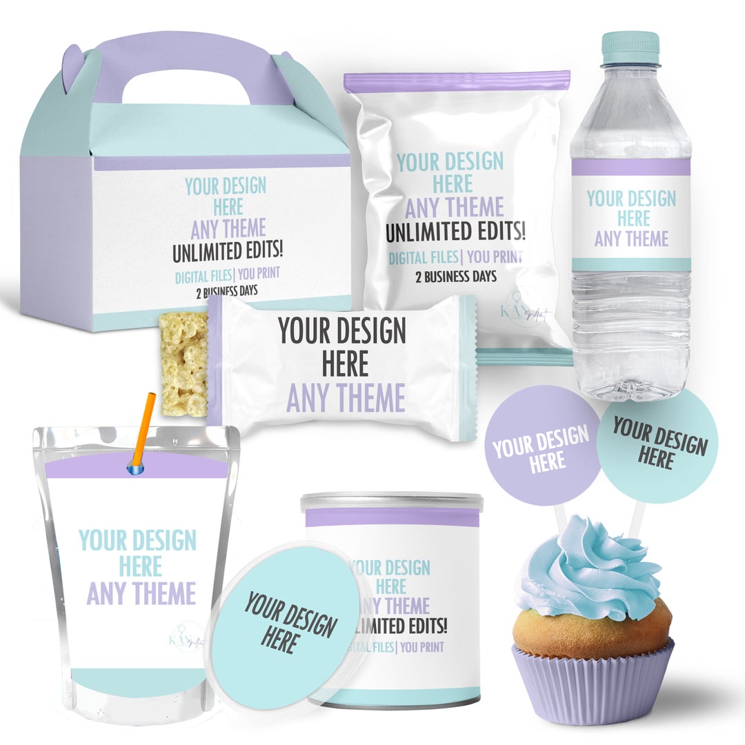 Custom Party Bundle Set/custom Birthday Favors/party Wrapper Designs ...