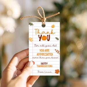 Fall Thank You Tags, Fall Appreciation Tags, Staff Appreciation ...