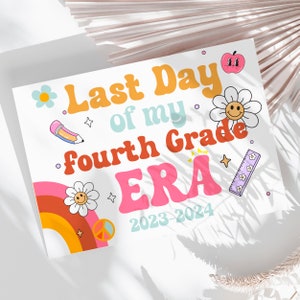 Editable Groovy School Sign, Last Day of Kindergarten Sign School ...