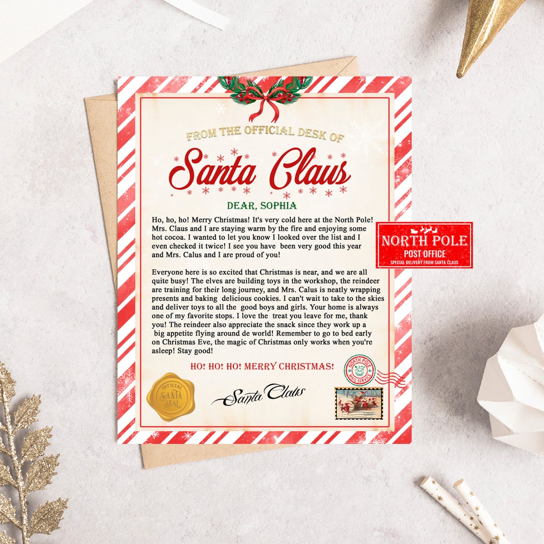 Editable Personalized Letter From Santa Claus From the Desk of - Etsy