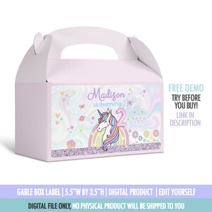 Editable Unicorn Magical Party Bundle Chips Bag, Water Bottle Label ...