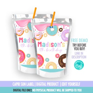 Donut Birthday Party Bundle Kit, Template Printable, Donuts Birthday ...