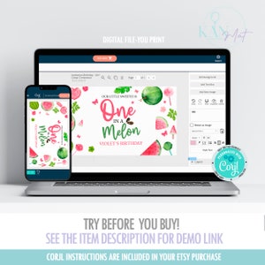 EDITABLE Watermelon Gable Box Favor Labels One in a Melon Party Favor ...