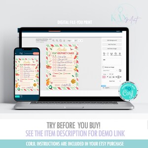 EDITABLE Elf Report Card Printable Green Red Stripes Elf Activity ...